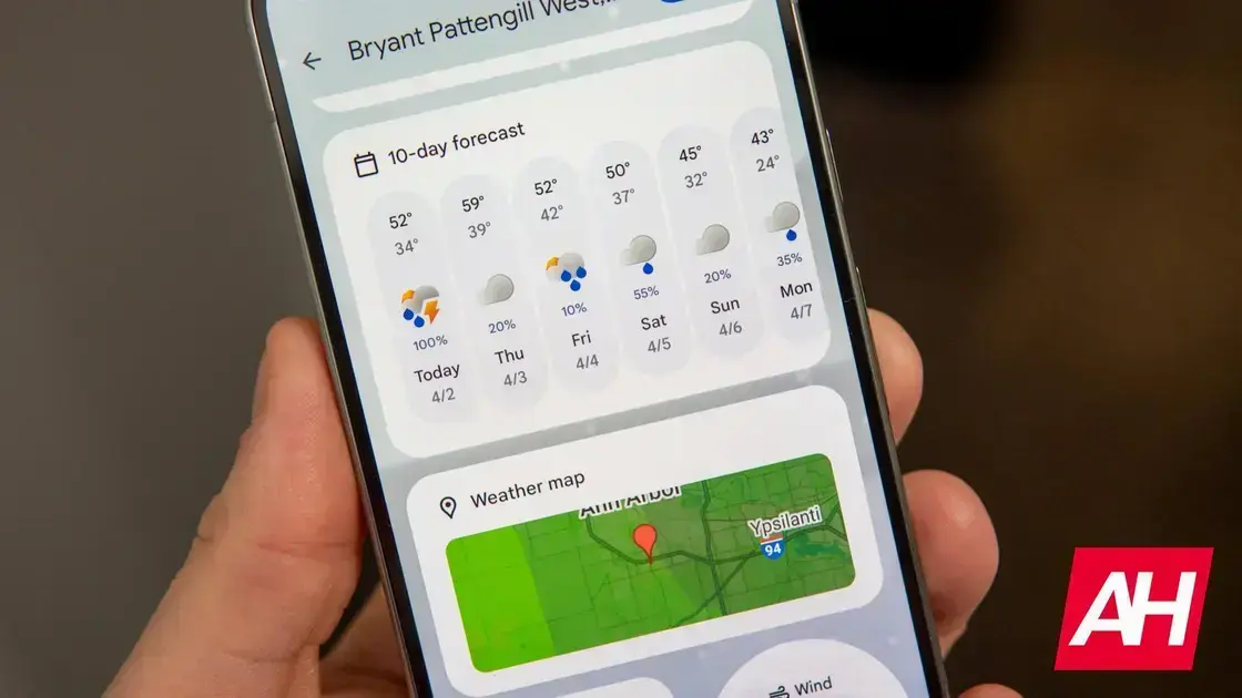 O retorno do Weather Map no aplicativo Pixel Weather
