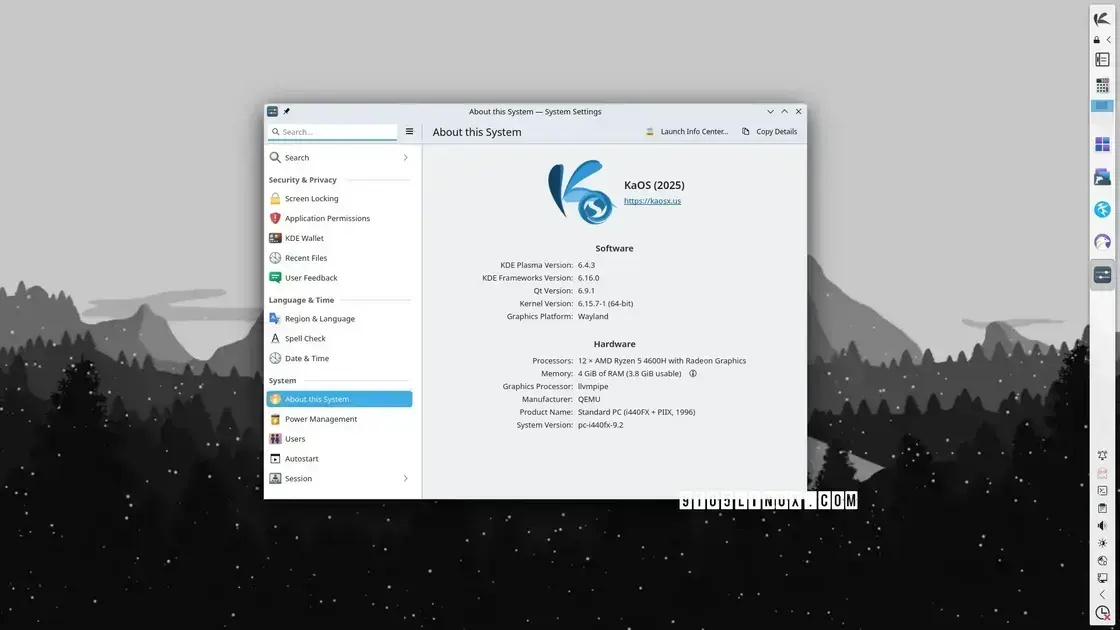 KaOS Linux 2025.07: Conheça as Novidades do KDE Plasma 6.4 e Linux 6.15