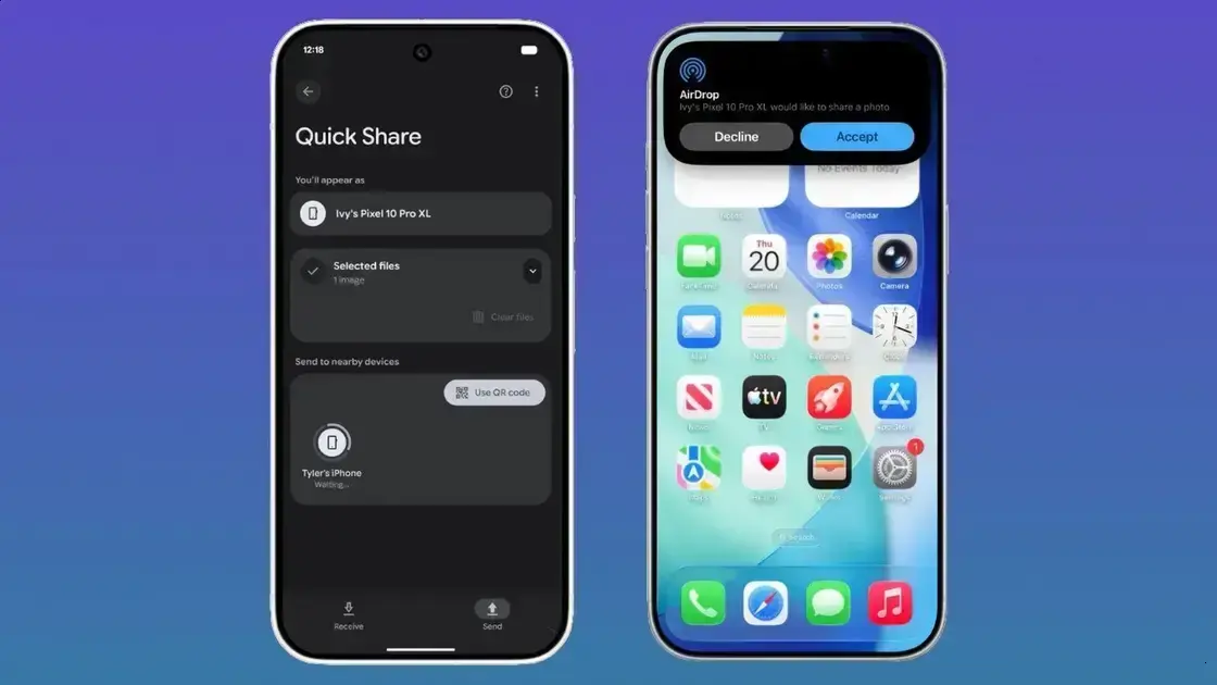 Google surpreende com funcionalidade Quick Share para iPhones via AirDrop