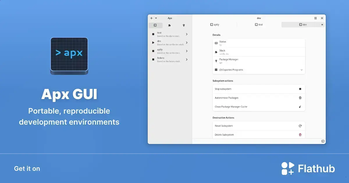 Descubra o Apx GUI: o jeito fácil e portátil de criar ambientes Linux